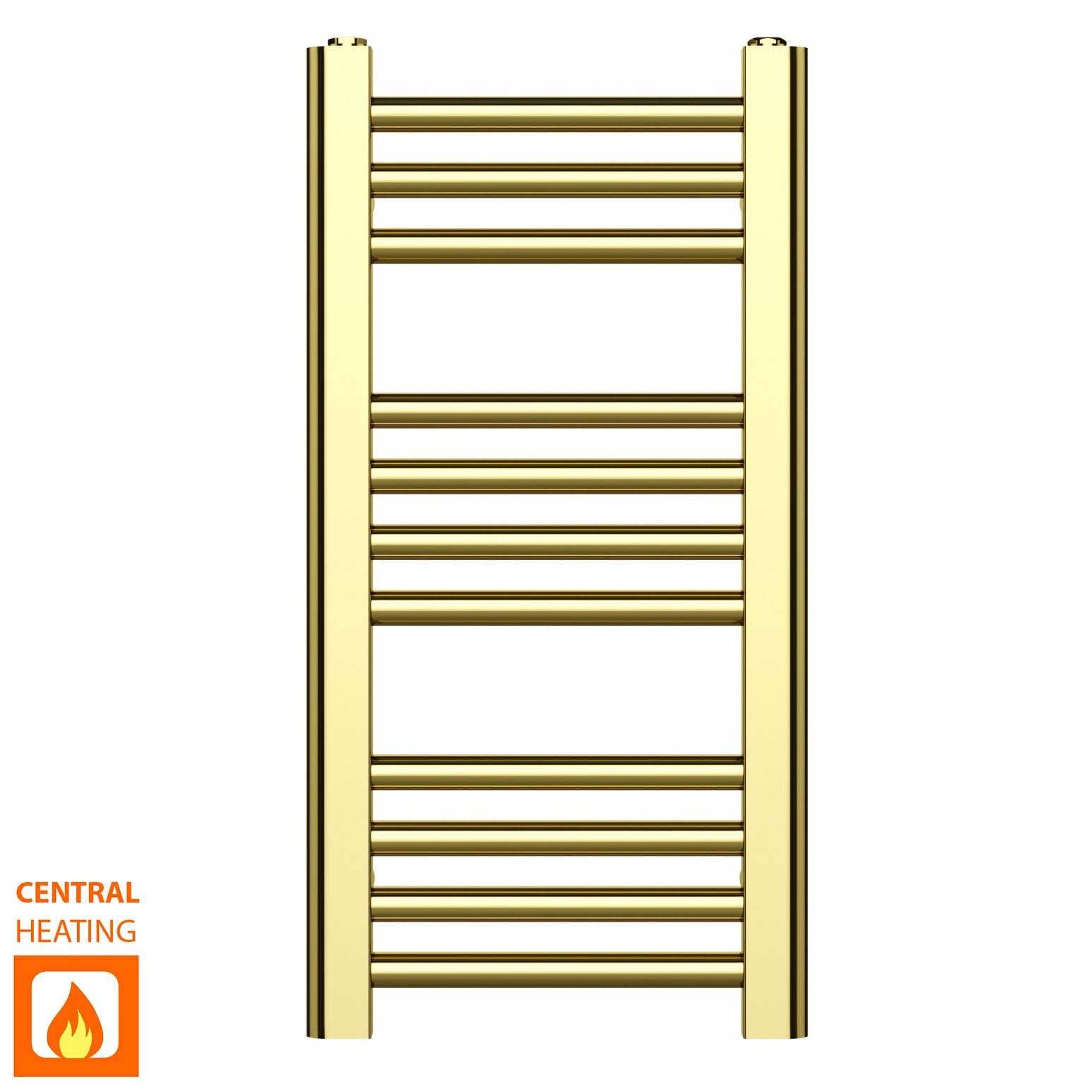 300mm Wide - 600mm High Shiny Gold Heated Towel Rail Radiator – Myhomeware