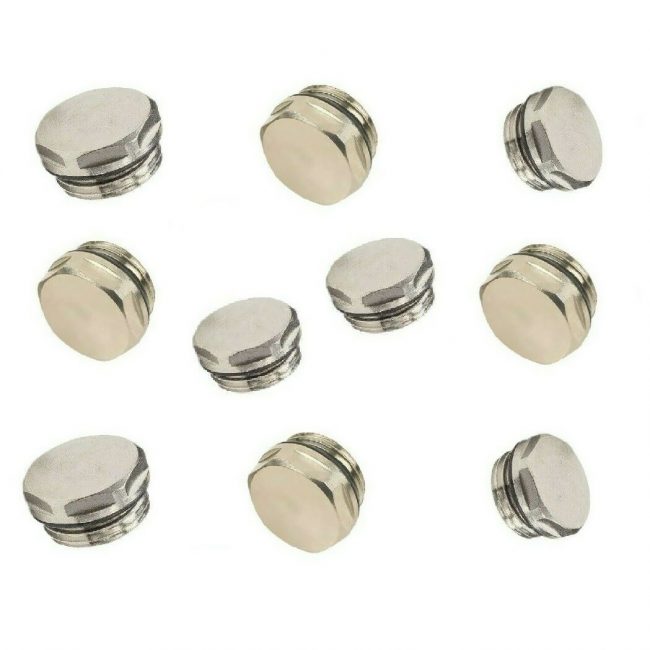 Blanking Blank Plug Valve 1/2″ BSP 15mm Manual Chrome Towel Rail Radia ...