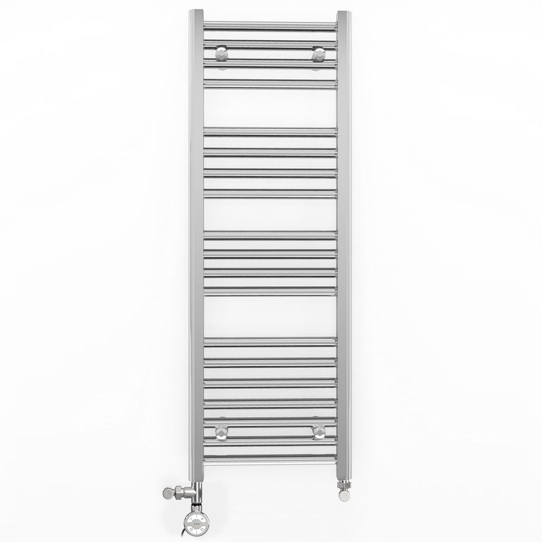 Dual Fuel 300 x 1000mm Straight Chrome Heated Towel Rail Radiator- (in ...