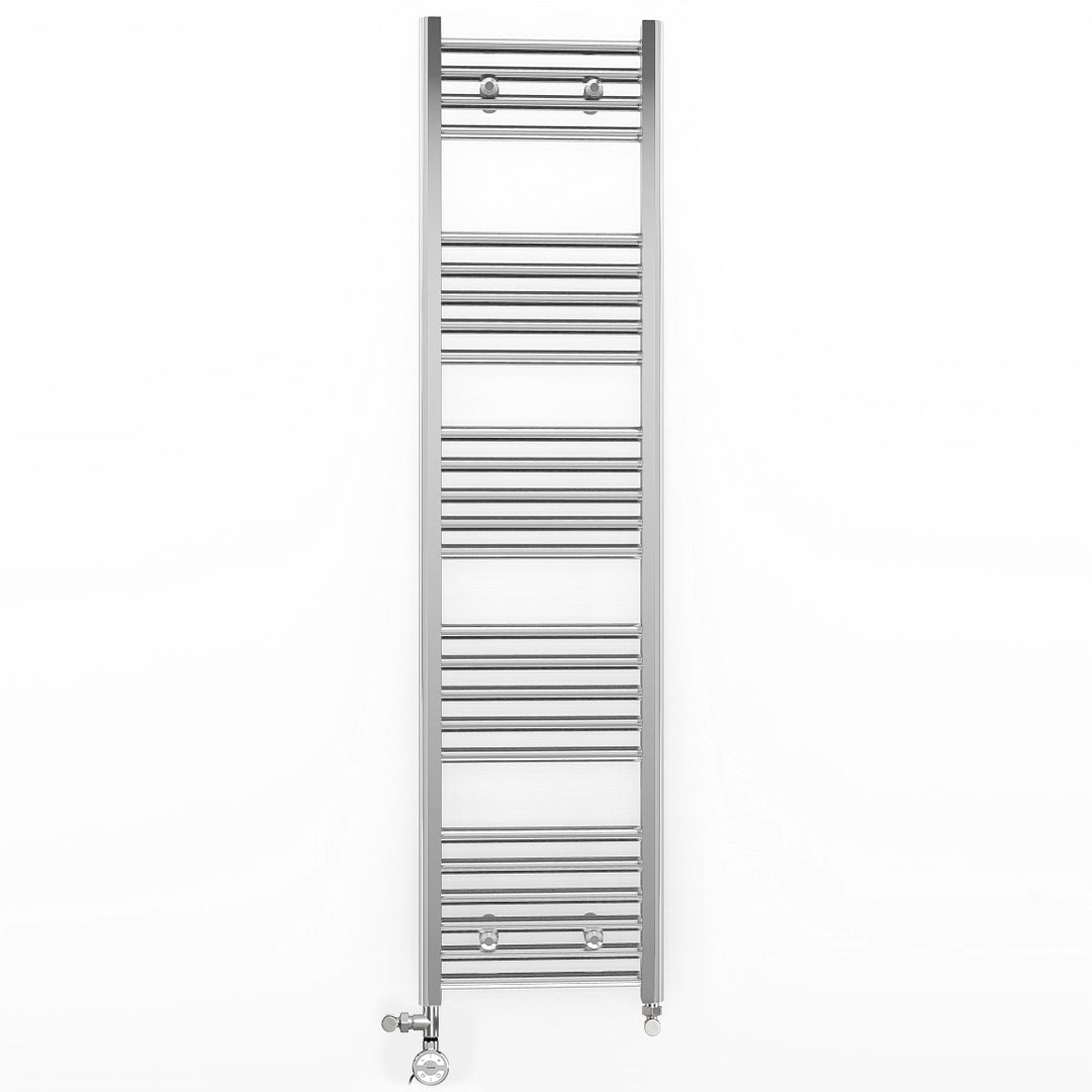 Dual Fuel 300 x 1400mm Straight Chrome Heated Towel Rail Radiator- (in ...