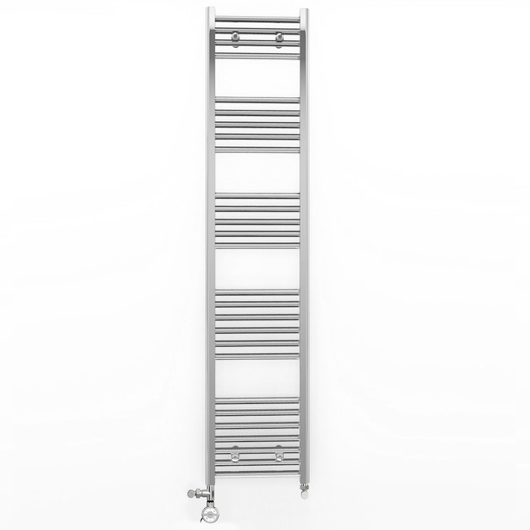 Dual Fuel 300 x 1600mm Straight Chrome Heated Towel Rail Radiator- (in ...