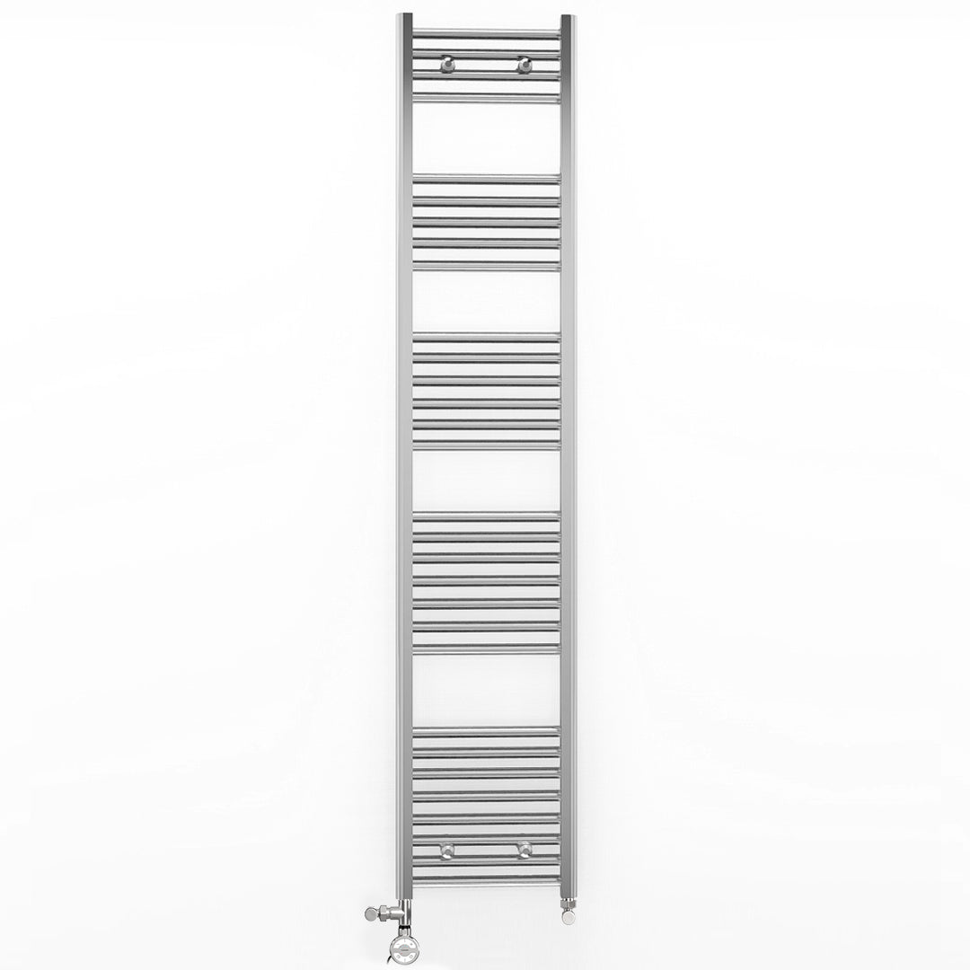 Dual Fuel 350 x 1700mm Straight Chrome Heated Towel Rail Radiator- (in ...