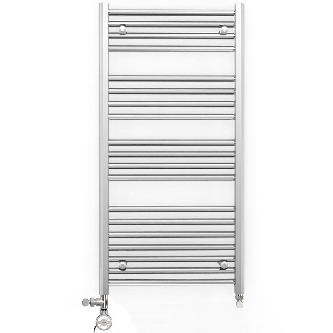 Dual Fuel 450 x 1000mm Straight Chrome Heated Towel Rail Radiator- (in ...