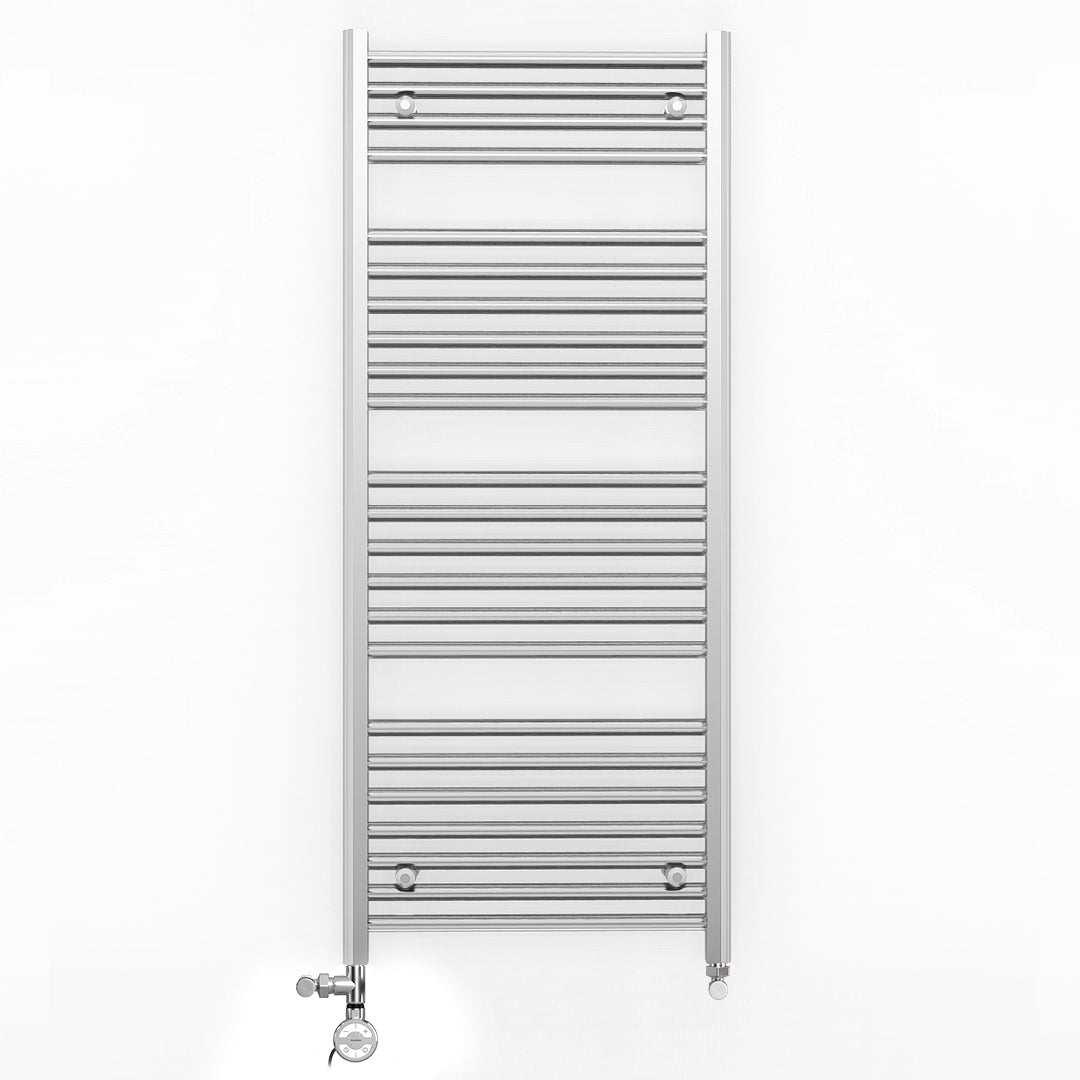 Dual Fuel 550 x 1200mm Straight Chrome Heated Towel Rail Radiator- (in ...