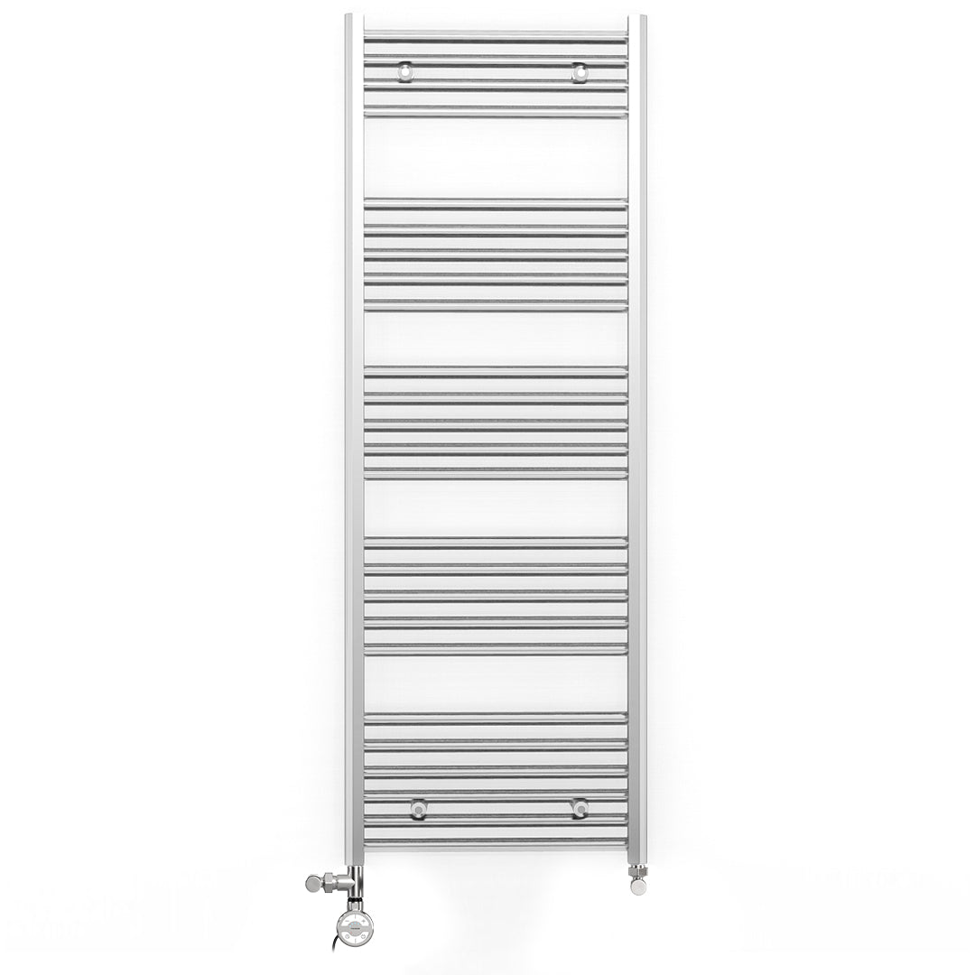 Dual Fuel 450 x 1400mm Straight Chrome Heated Towel Rail Radiator- (in ...