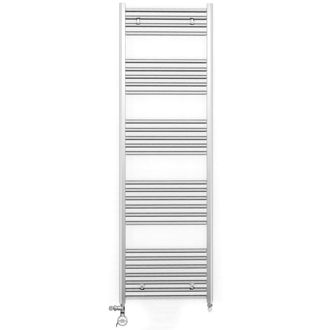 Dual Fuel 600 x 1600mm Straight Chrome Heated Towel Rail Radiator- (in ...