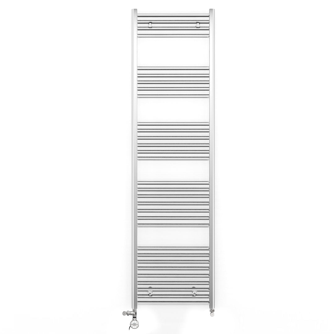 Dual Fuel 500 x 1800mm Straight Chrome Heated Towel Rail Radiator- (in ...