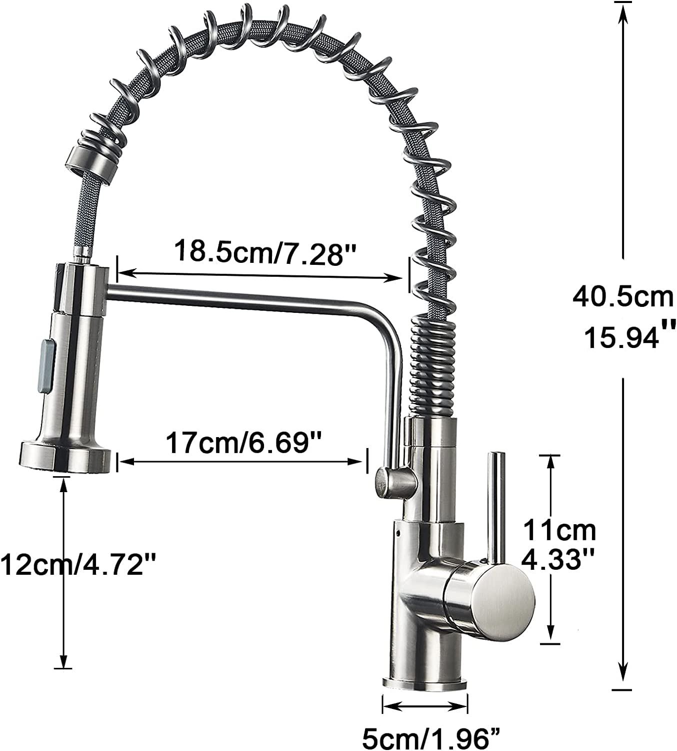 Stainless Kitchen Faucet 360 Flexible Bendable Swivel Dual Spray Chrom ...
