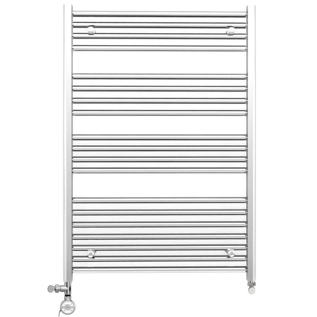 Dual Fuel 700 x 1000mm Straight Chrome Heated Towel Rail Radiator- (in ...