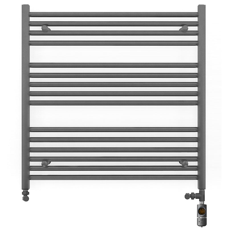 Dual Fuel 800 x 800mm Straight Anthracite Grey Heated Towel Rail - (in ...