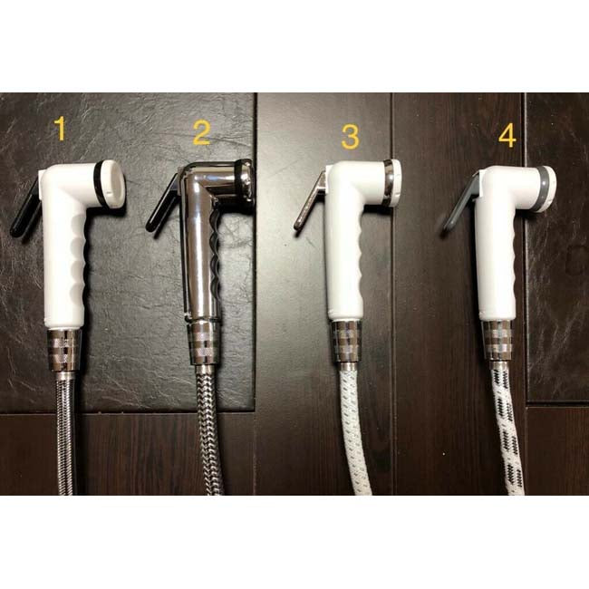 Shattaf Muslim Bidet Shower Head Spray Holder Hose in White With Folyo ...