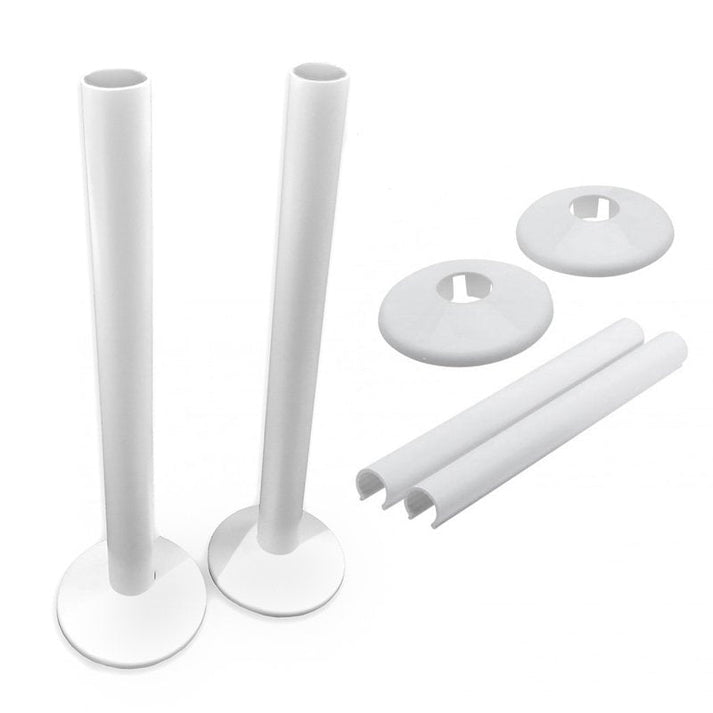 White Pipe Covers and Collars For 15mm Towel Rail Radiator Pipes – Eas ...